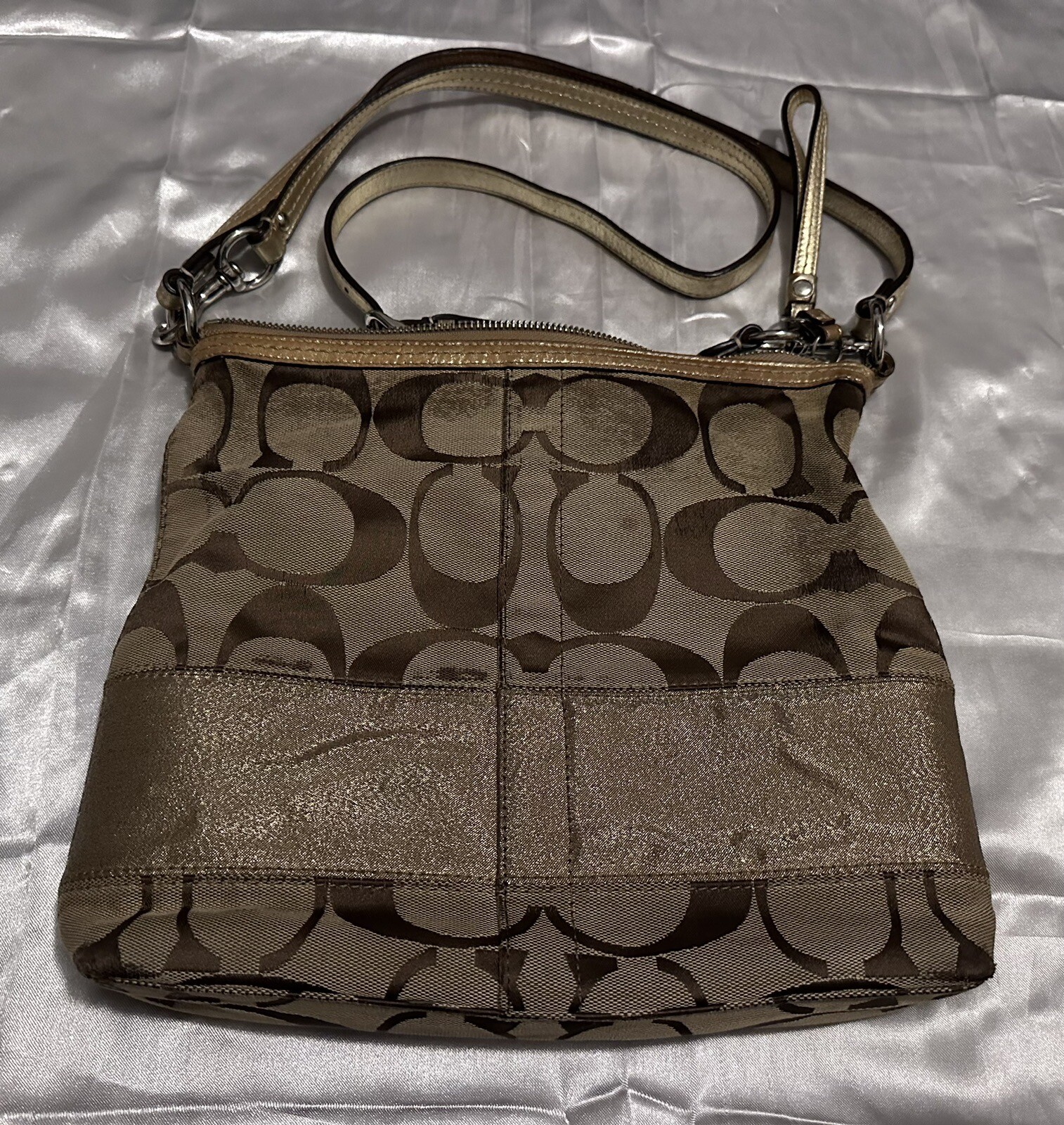 Coach Shoulder Bag K0973-F13674 Brown/khaki/Gold Logo Pattern Flaws for ...