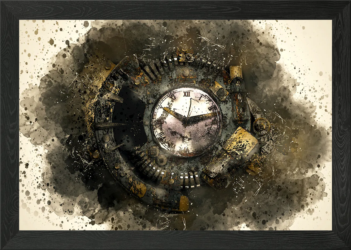 Retro Old watches abstract Framed Wall Art Poster Canvas Print Picture ...