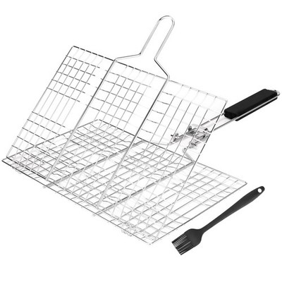 BBQ Fish Grill Basket for Outdoor Grill, Stainless Steel Vegetable ...