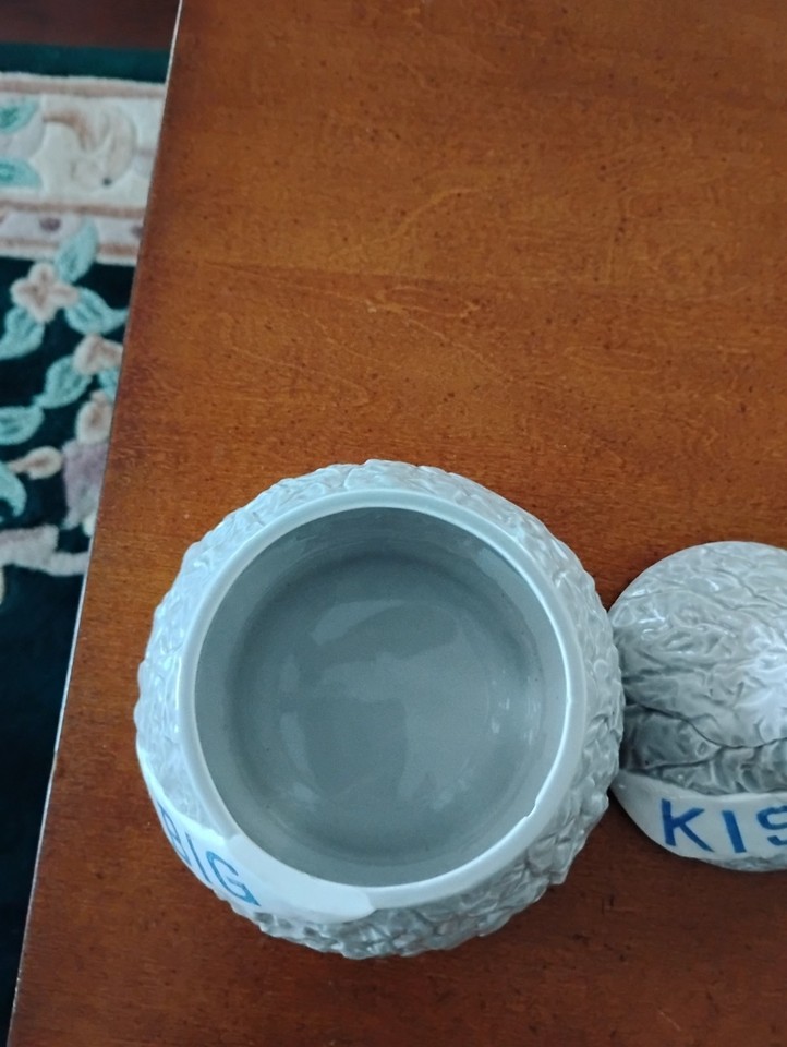 Hershey's Big Kiss porcelain candy container 6.50 tall 5.50 wide Gray ...