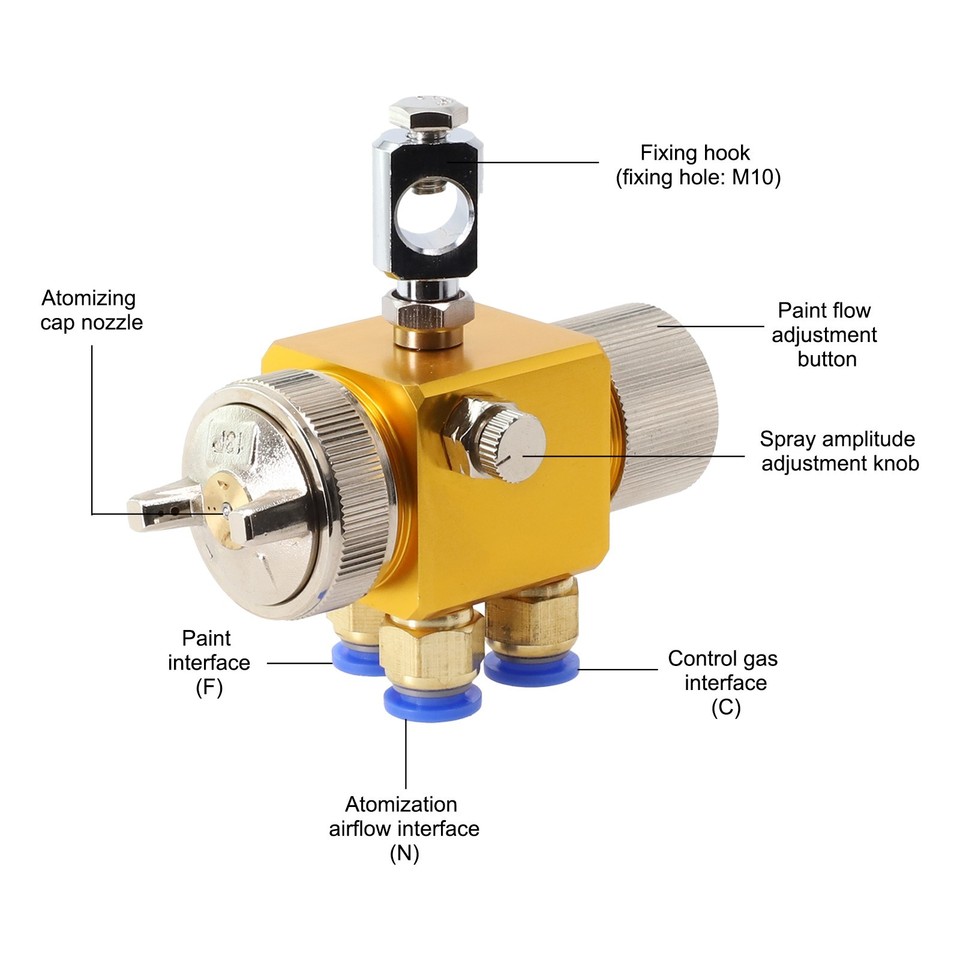 Workshop Spray Paint Tool Paint Spray Nozzle A-100 AUTOMATIC Silver ...