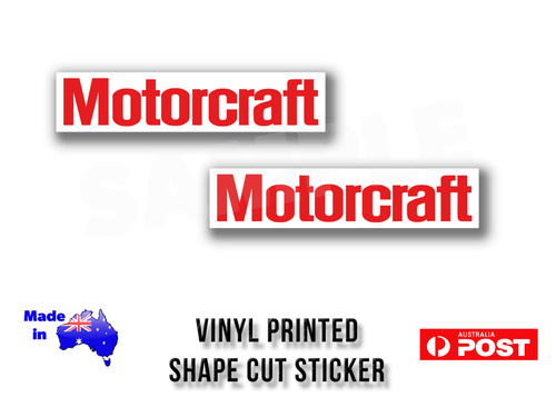2 x Motorcraft Vintage Style Vinyl Print Sticker 100mm x 22mm Ford ...