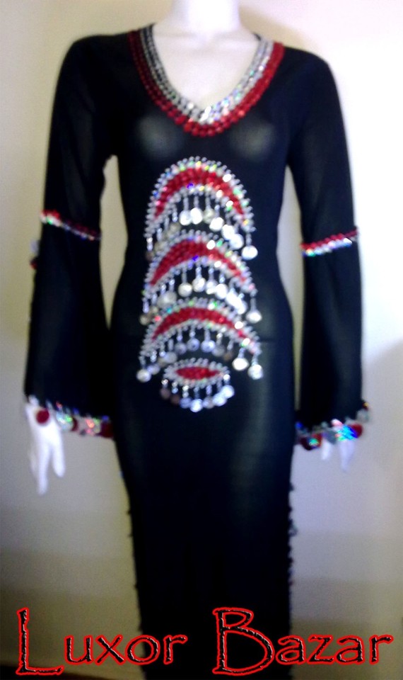 Egyptian Belly Dance Costume Saidi Dress, Baladi Galabeya, Fallahi ...