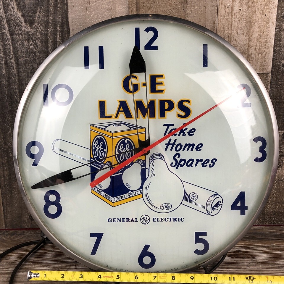 Vtg Telechron G.E. General Electric Lamp Light Bulb Advertising Wall ...