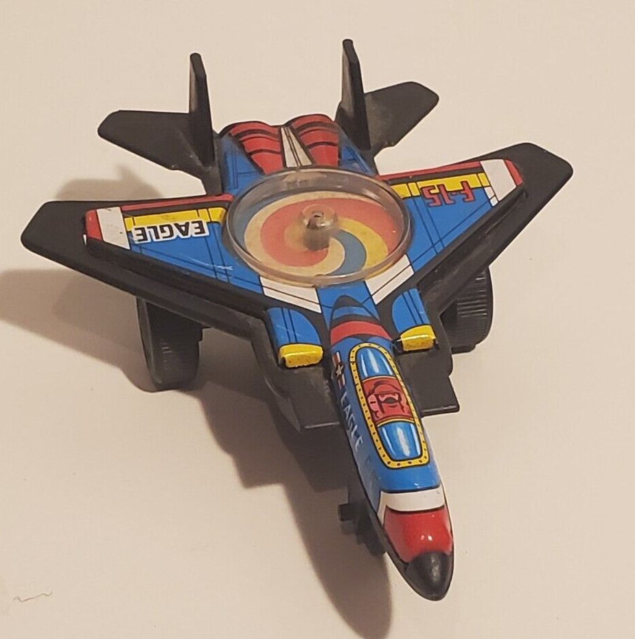 VINTAGE EAGLE F-15 METAL & PLASTIC FIGHTER JET PLANE SPINNER TOY HONG ...