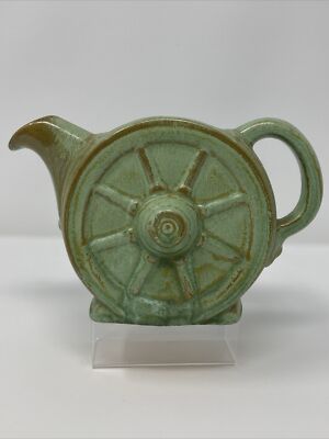 Vintage Frankoma Wagon Wheel Prairie Green Small Teapot 94J Oklahoma | eBay