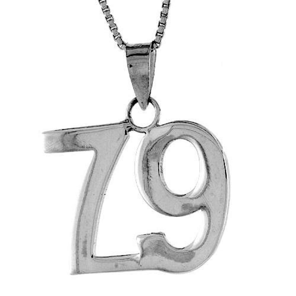 Sterling Silver Any One Number Pendant / Charm from 75 to 99 | eBay