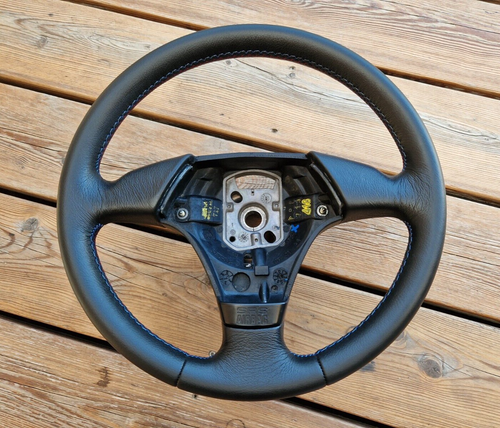 Volant CUIR NEUF pour BMW E46 E53 E39 E38 Sport OEM Noir Coutures M | eBay