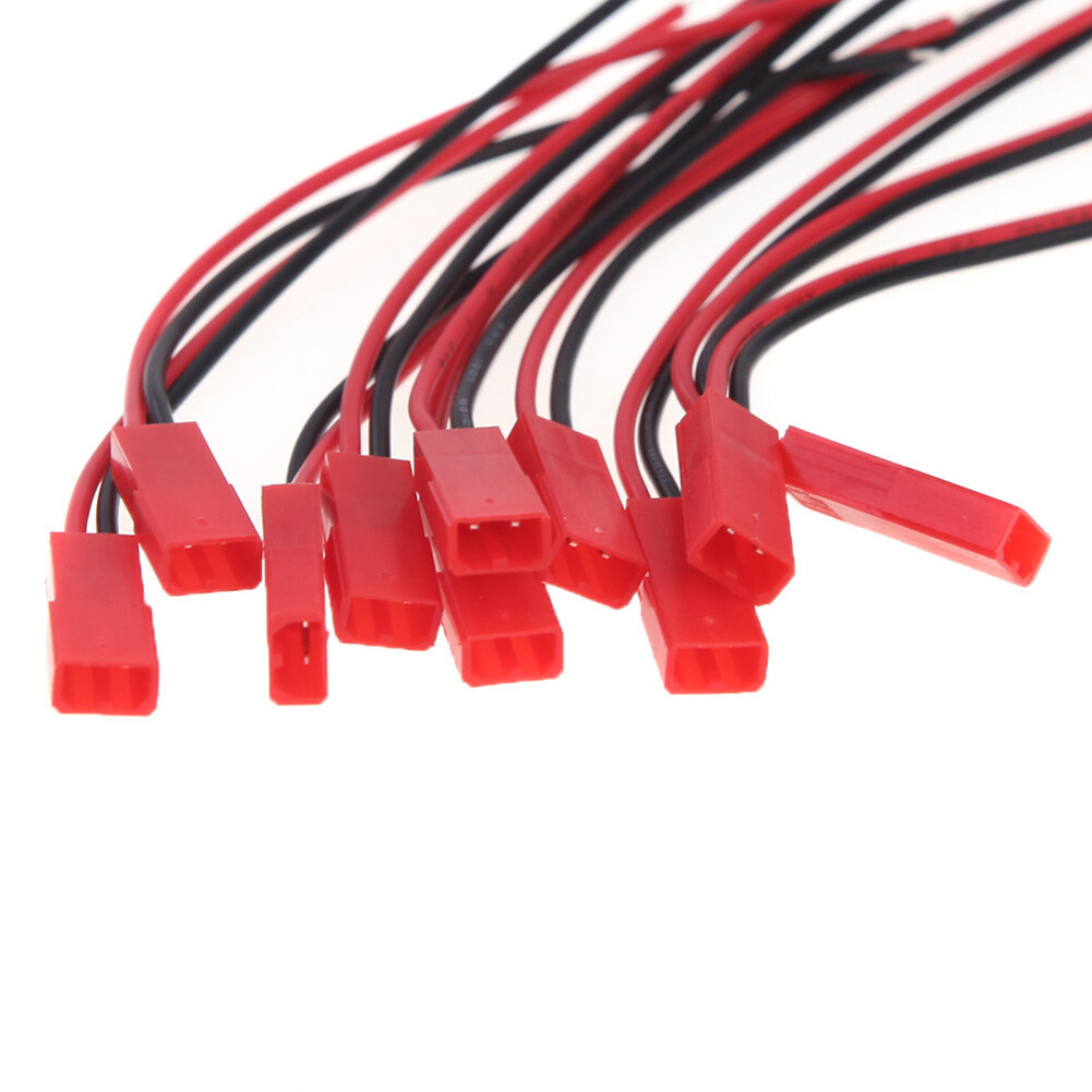 10 Pairs 100mm Male and Female JST Connector Plug for RC Battery Part ...