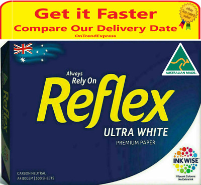 1 x Reflex A4 Ream Ultra White Copy Paper 80gsm - 1 Ream 500 Pages ...