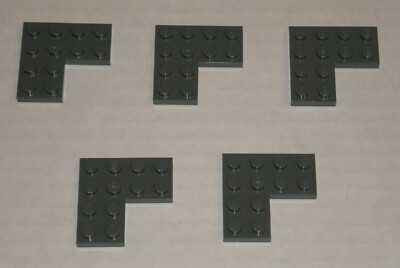 LEGO NEW 4x4 Dark Stone Grey Plate Corner (5x) 4539429 Brick 2639 | eBay