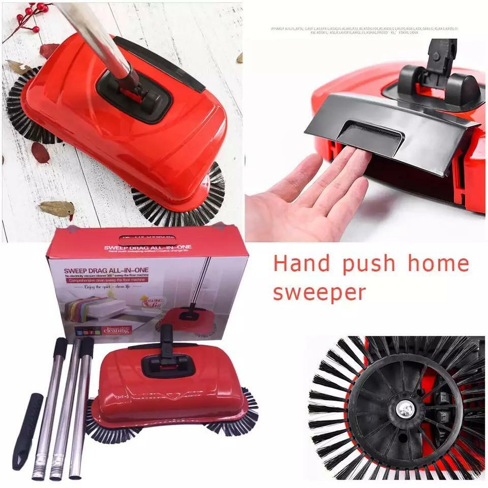 Hand Push Home Sweeper Floor Broom Carpet Outdoor Automatic Cleaner ...