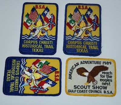 4 Vtg Boy Scouts BSA Corpus Christi/Historical Trail Texas Embroidered ...