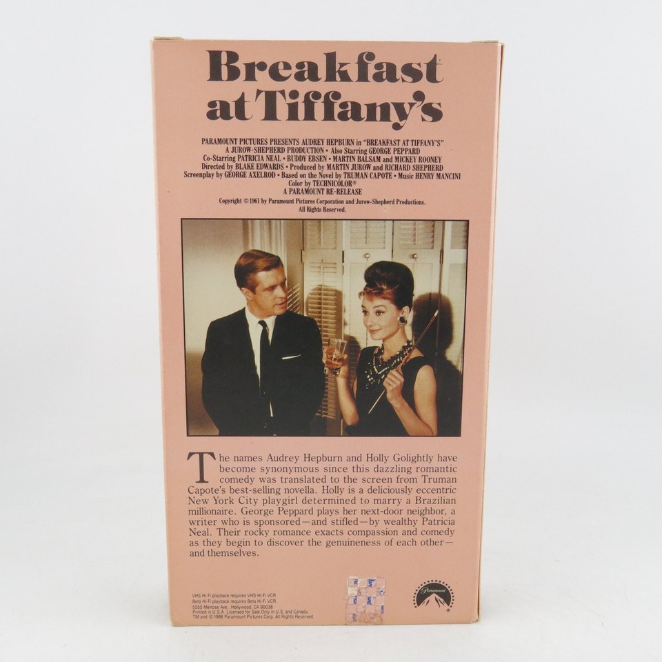 Breakfast at Tiffany's VHS 1961 Romantic Comedy Paramount Re-Release | eBay