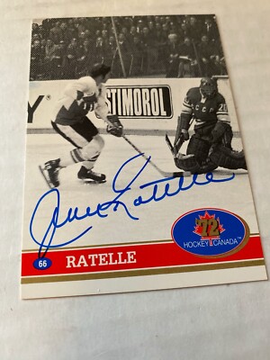 JEAN RATELLE SIGNED CARD 1972 CANADA CUP HOCKEY CARD BOSTON BRUINS NY ...