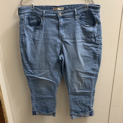 Signature By Levi Capris Blue 18 Waist 41” Inseam 22” Mid Rise | eBay