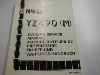 YAMAHA YZ490 (N) 1984 ENGLISH/FRENCH/GERMAN OWNER MANUAL 57H-28199-80 ...