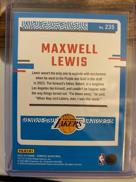 2023-24 Panini Donruss Basketball Maxwell Lewis Rated Rookie Holo Green ...