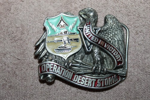 Original U.S. Operation Desert Storm "United In Victory" Belt Buckle ...
