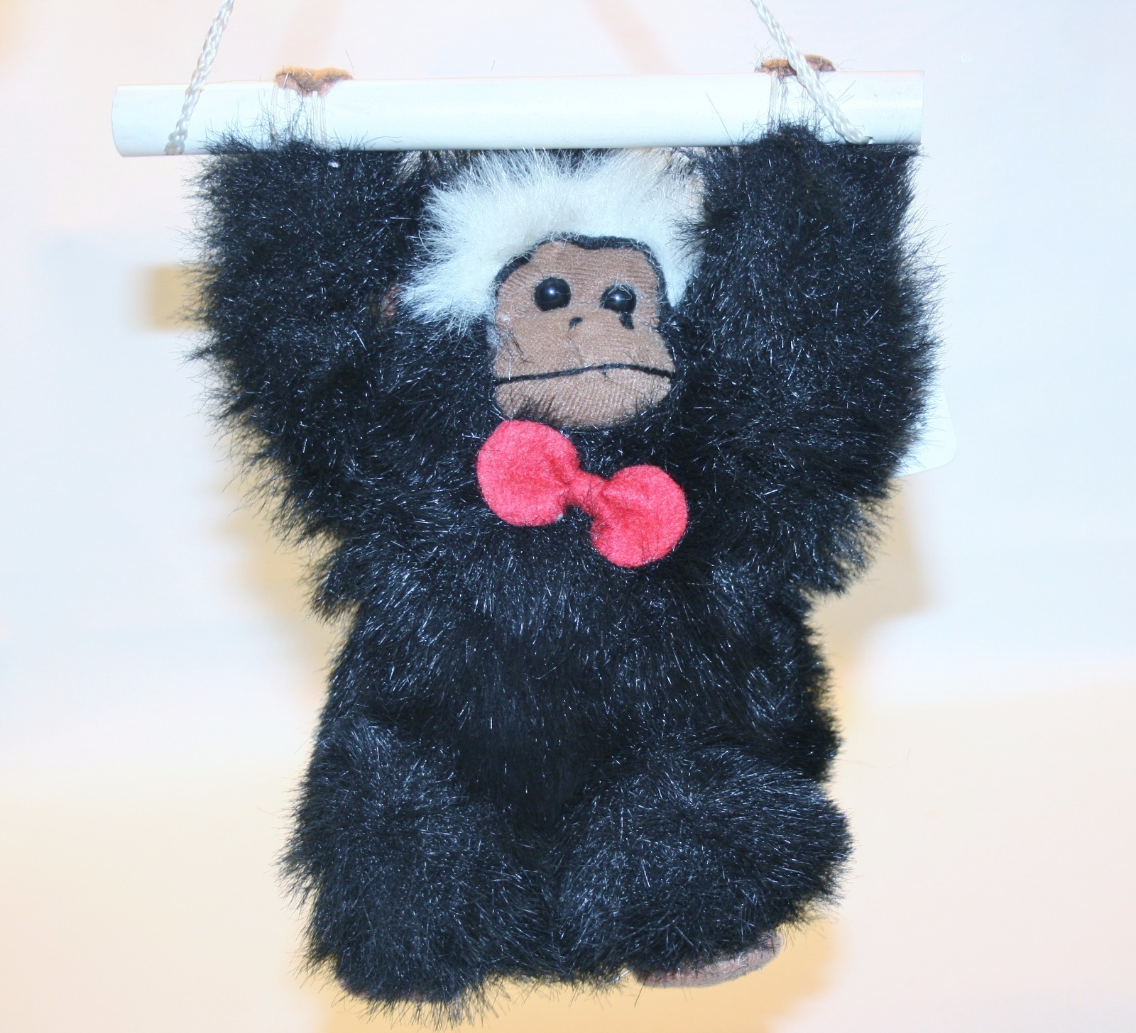 Goffa Plush Black Monkey On A Swing Red Bowtie Stuffed Animal 8" | eBay