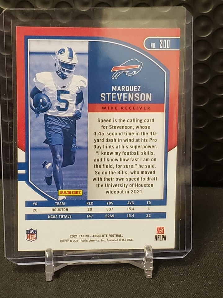 2021 Panini Absolute Purple Rain /10 Marquez Stevenson Rookie Card RC ...