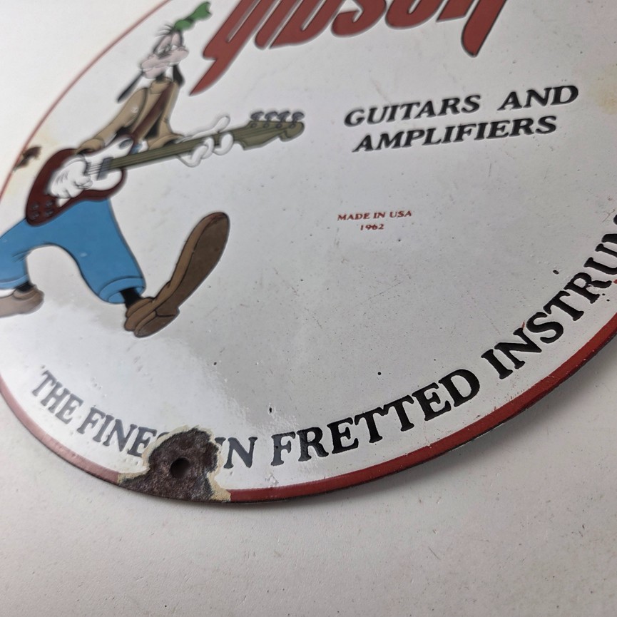 Vintage Gibson Guitars - Acoustic Electric Bass Porcelain Gas Station ...
