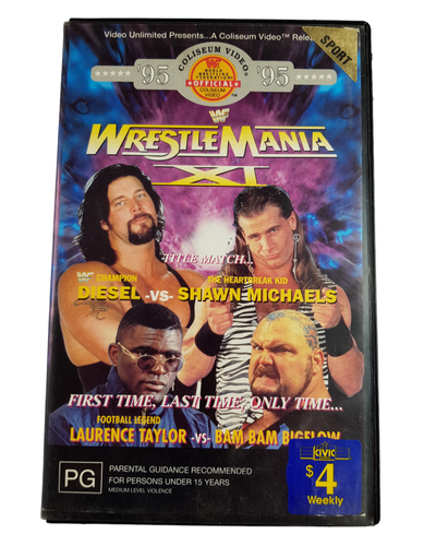 WWF Wrestlemania 11 XI 1995 VHS Video Tape Ex-Rental Wrestling WWE ...
