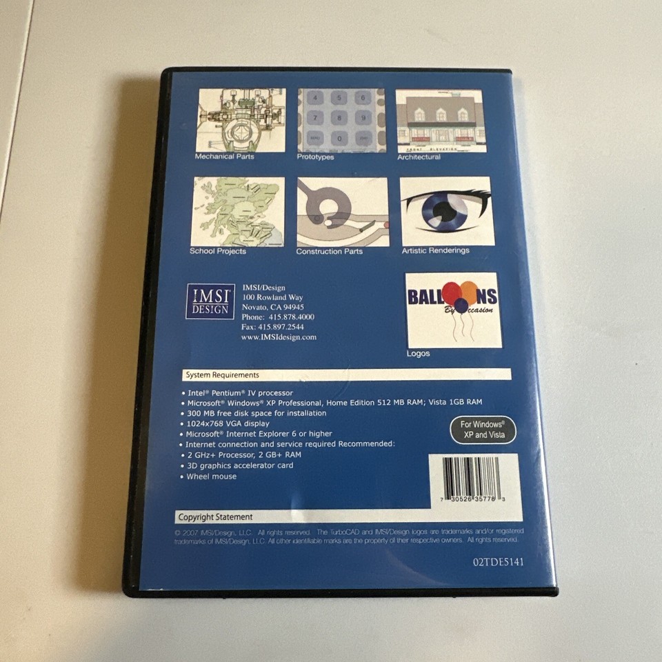 IMSI Design TurboCAD Designer 14 Software 2D Training Software Windows ...