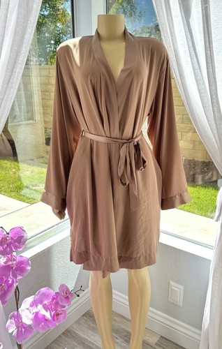 Women's Brown Satin Sleep Robe Size XL/XXL Stars Above 196983172435| eBay
