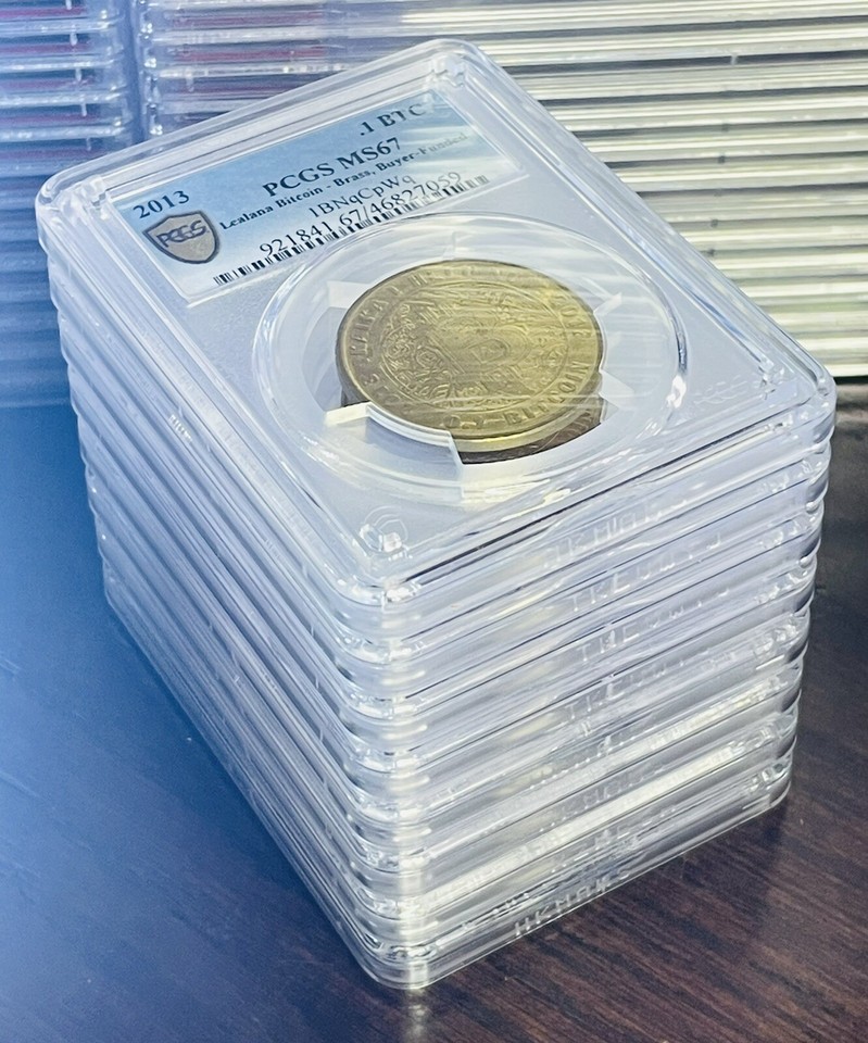 2013 LEALANA .10 Bitcoin (BTC) Casascius Buyer Funded Gold Shield PCGS ...