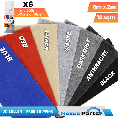 12 SQM CAMPER VAN LINING CARPET 4 WAY STRETCH KIT OPT 6 CANS OF ...