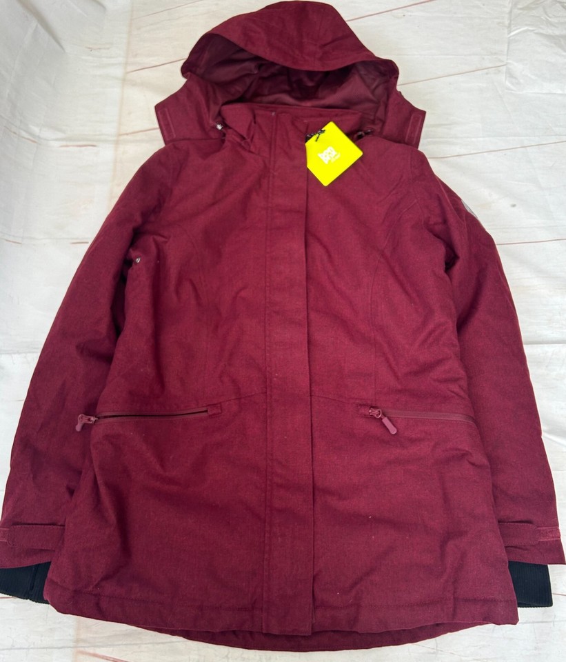 bonprix bpc Sport Hooded Waterproof Coat Maroon Detachable Hood ...