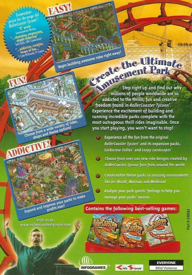 RollerCoaster Tycoon Deluxe + Roller Coaster Tycoon 2 Triple Thrill ...