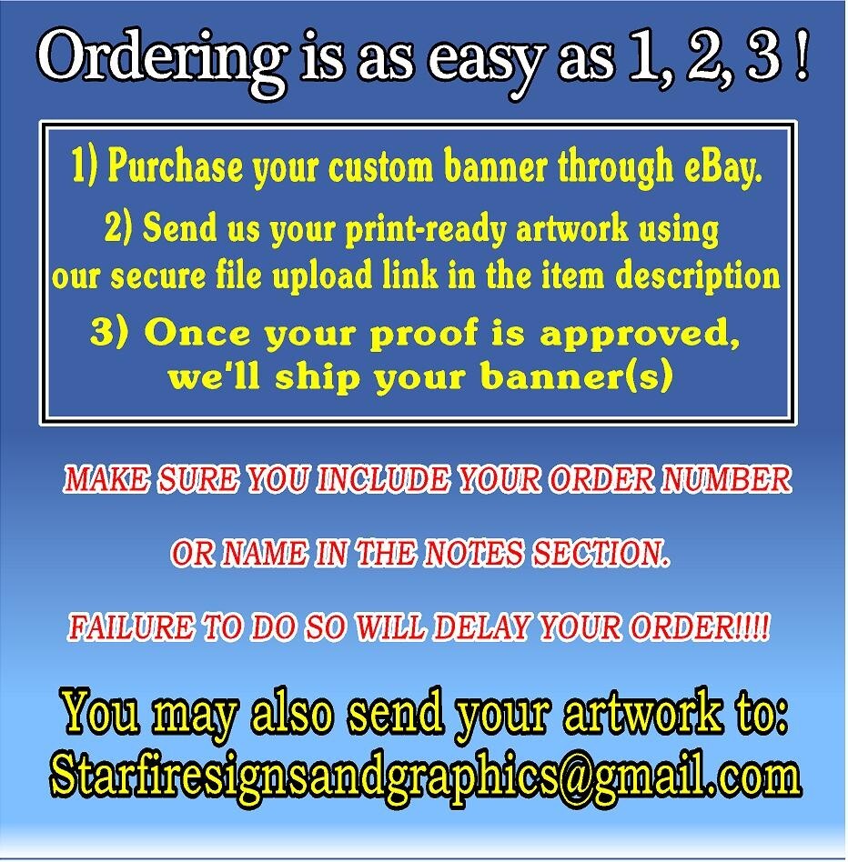 3' x 4' Custom Vinyl Banner 13oz Full Color Outdoor Sign 3x4 FREE ...