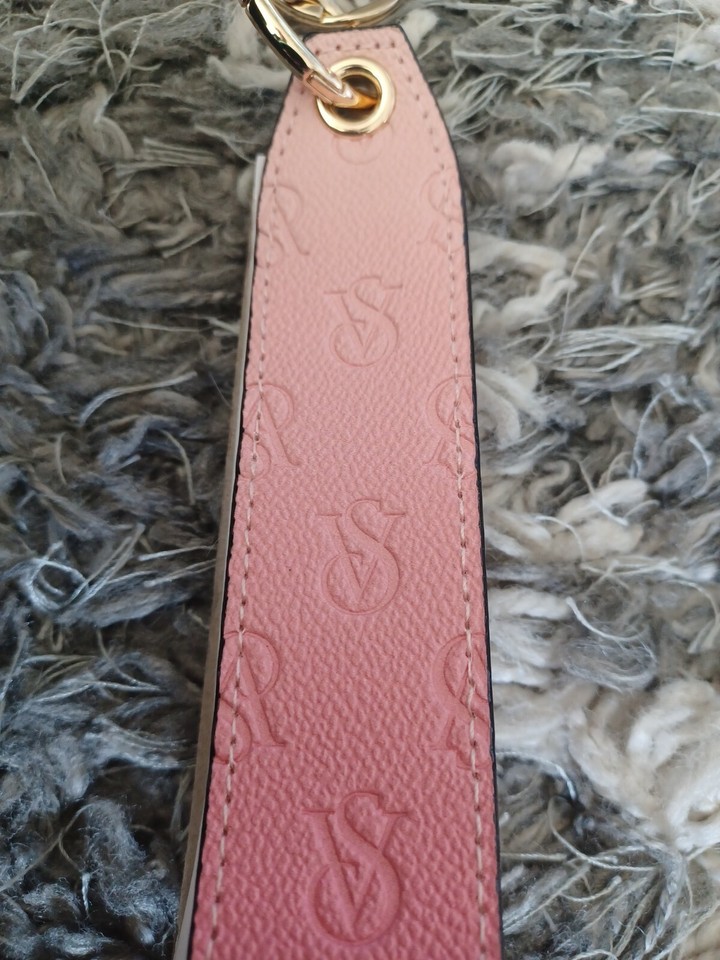 Victoria Secret wristlet strap/keychain brand new ombre embossed logo ...