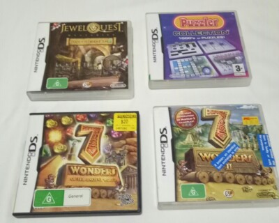 Nintendo DS Puzzle Games 7 Wonders I & II Jewel Quest Puzzler ...