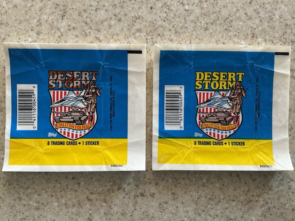 (HUGE Lot of 25) 1991 Topps Desert Storm (Brown & Yellow) Wax Pack ...