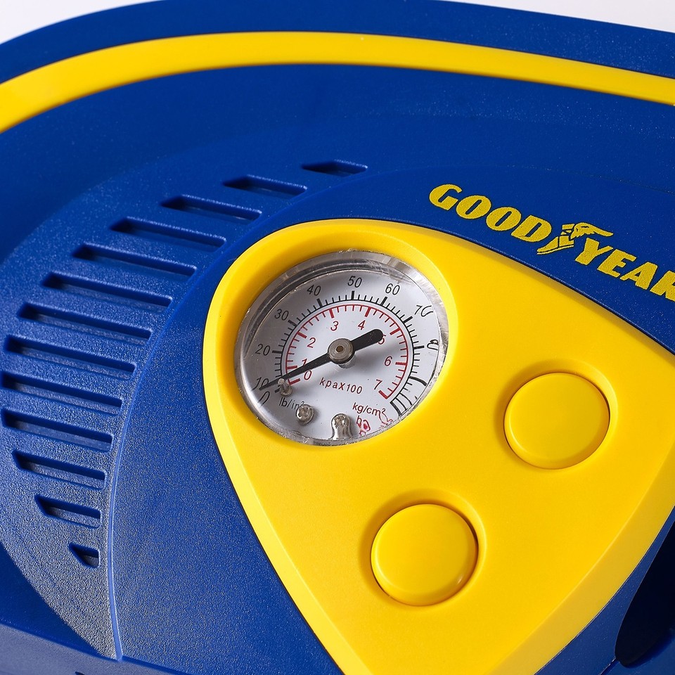 Goodyear 2 in 1 Tyre Air Compressor Inflator With LED Light Car Bike ...