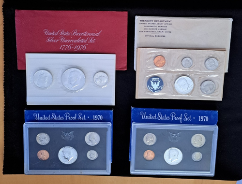 Lot(4) US Silver Mint Proof Sets 1965, 1970(2) and Bicentennial 1976 | eBay