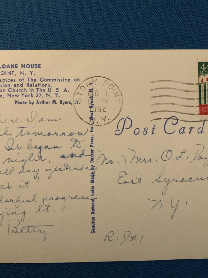 Gilmor Sloane House Stony Point, N.Y….Posted 1962 Postcard | eBay