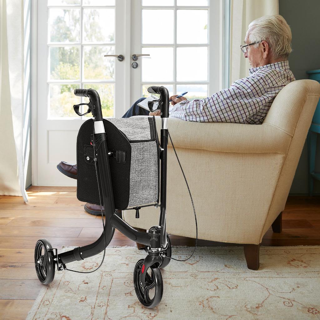 Folding Walking Frame 4WF Rollator Walker Elderly Mobility Aid w ...