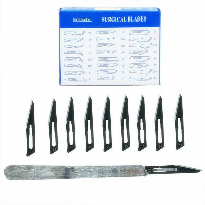 100pc Stainless Scapel Blades Dental Medical Instruments Surgical Blade ...