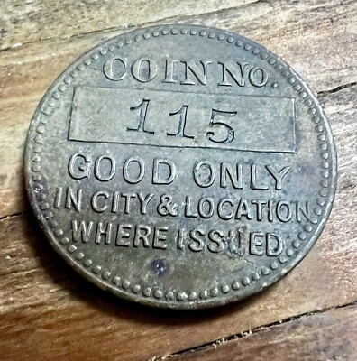Prosperity Bank $5.00 Token Numbered 115 Coin Depression Era Antique ...