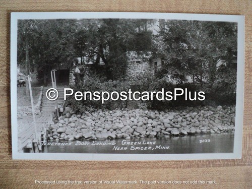 SPICER MN Minnesota Tepetonka Boat Landing 1931RPPC Postcard | eBay