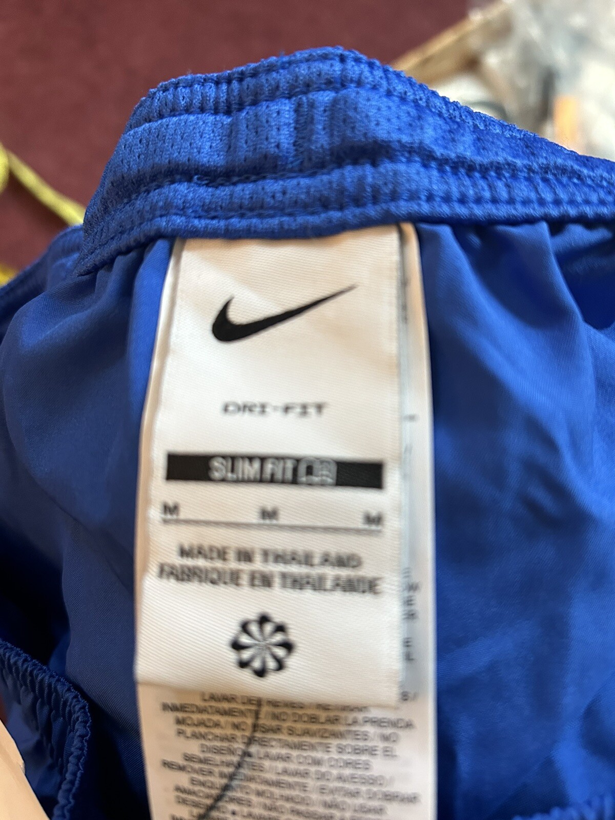 Nike FC Mens Medium Blue Dri Fit Slim Fit shorts. Sample stamp on the ...