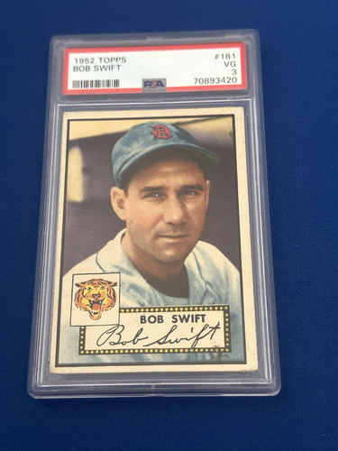 1952 Topps Bob Swift #181 PSA 3 VG | eBay