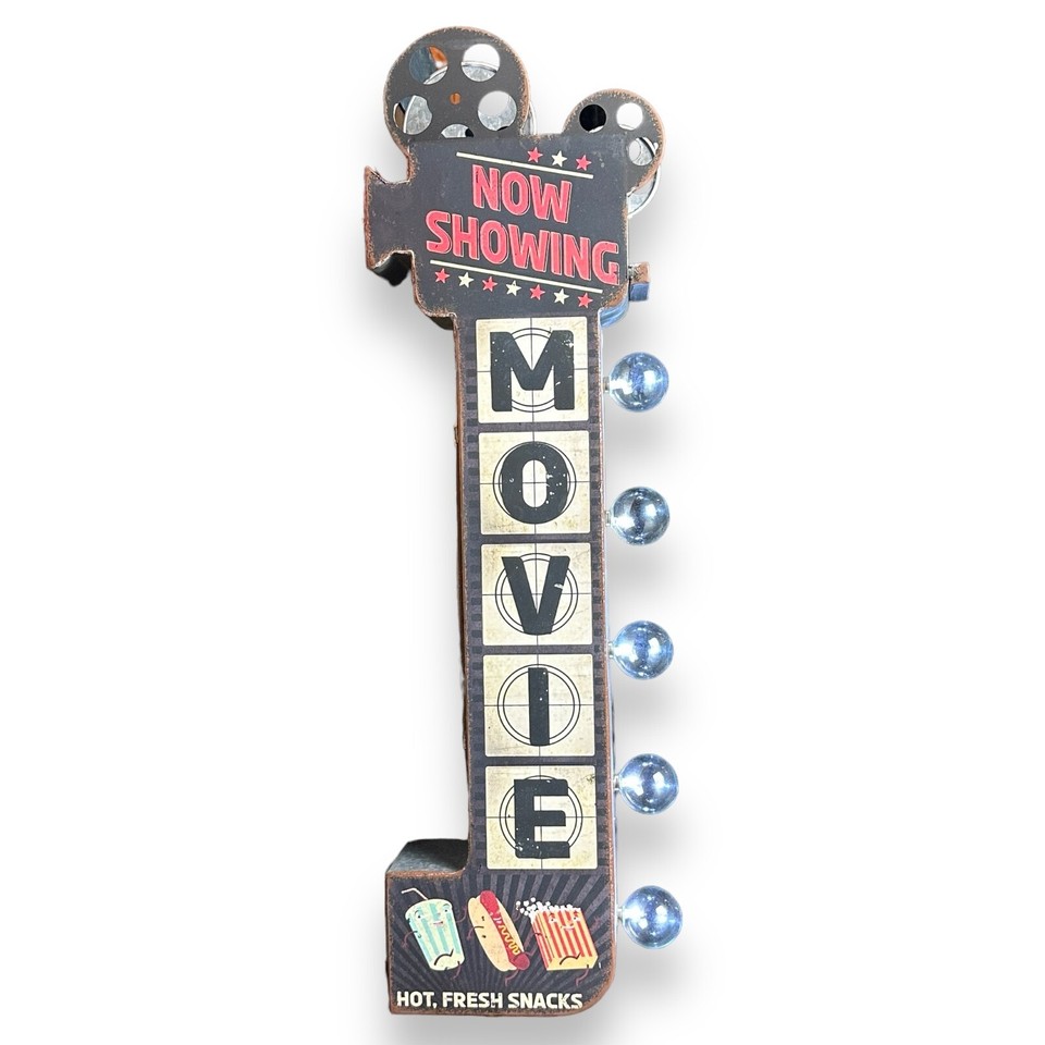 Movie Now Showing 26" Double Sided Marquee LED Sign Vintage Retro ...