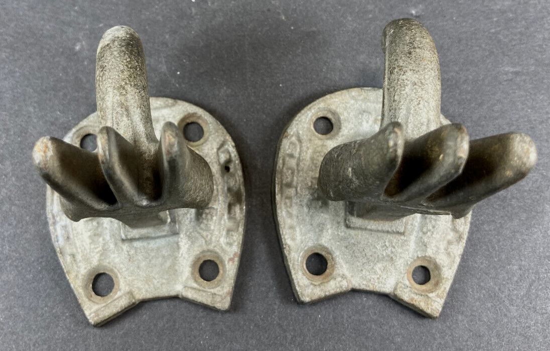 2 Antique 1897 Pat. PERRY HORSE REIN HOLDERS ~ Vtg. Harness, Whip, Tack ...