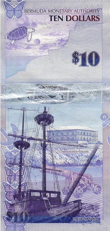 Bermuda $10 Banknote 2009 Richardson / Milligan-Whyte Circulated Bill ...