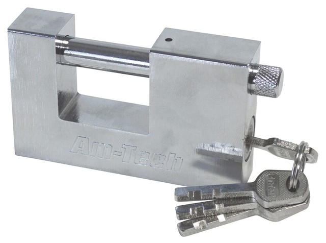 Am-tech 90mm All Steel Shutter Lock With 4 Keys Heavy Duty Amtech UK ...